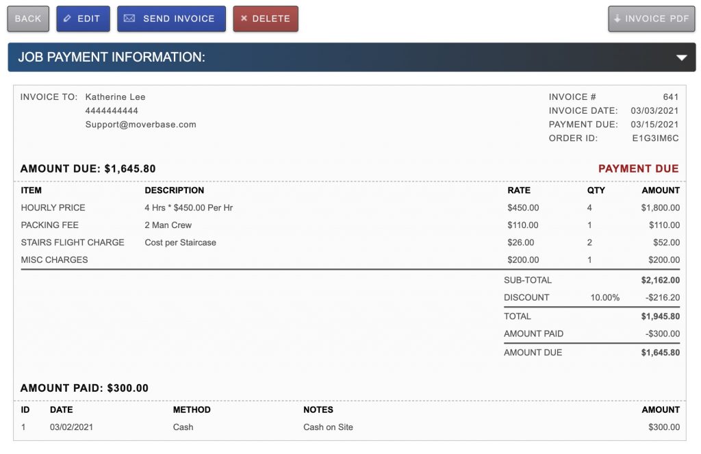 Requesting Payment on an Invoice with Stripe or PayPal – Moverbase Support